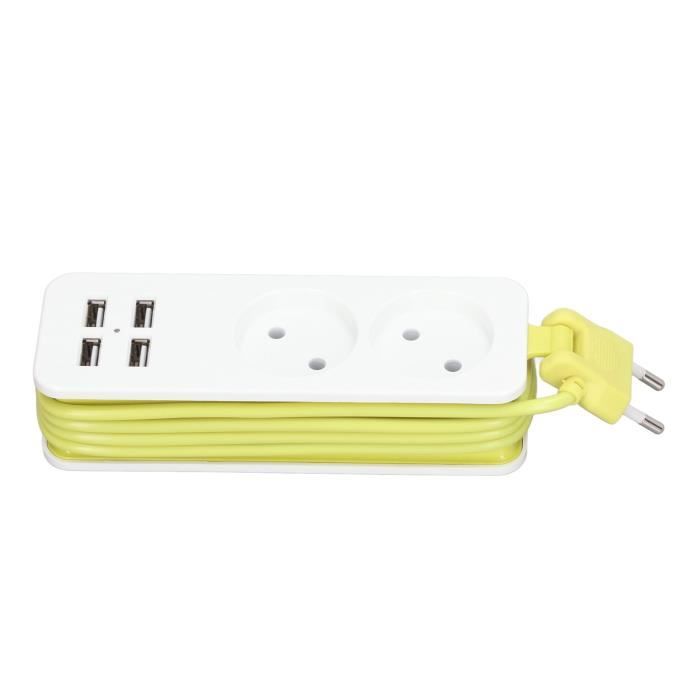 Multiprise - VVIKIZY - SFC08 - 2 Prises Rondes - 4 Ports USB - Protection Surtension - Cdiscount ...