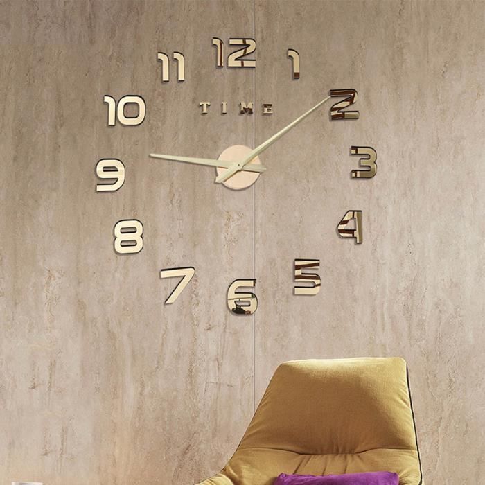 Horloge,Wall Clock 3-27 inch--Grande Horloge murale lumineuse à Quartz ...