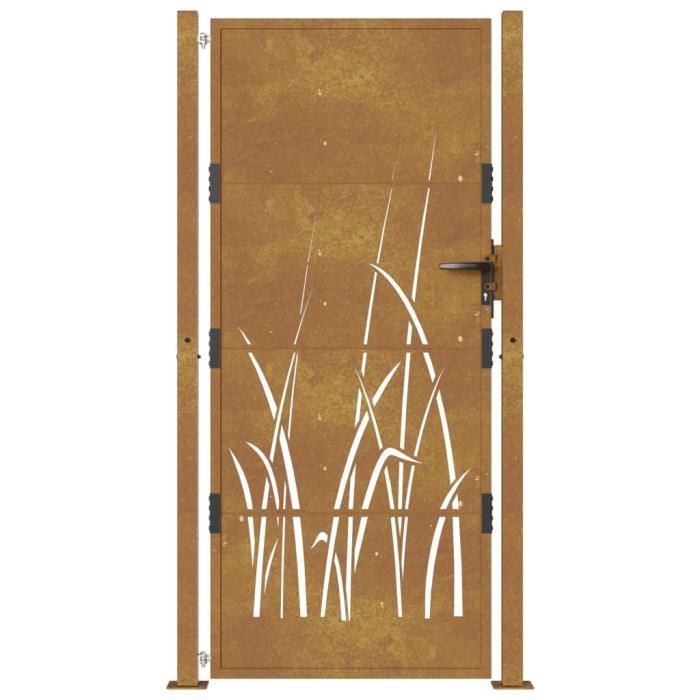 Zerodis Portail De Jardin 105x205 Cm Acier Corten Conception Dherbe