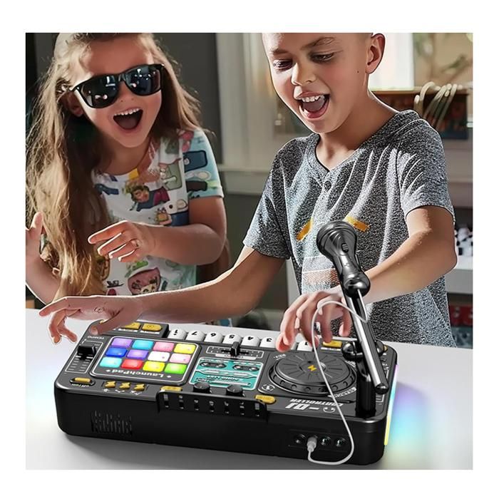 Table De Mixage DJ Enfant, Platine DJ Enfant avec Lumière Et Clavier ...