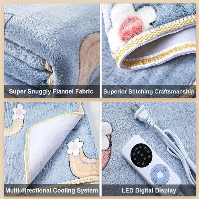 Couverture Chauffante Avec Arrêt Automatique,Flanelle Peluche ...