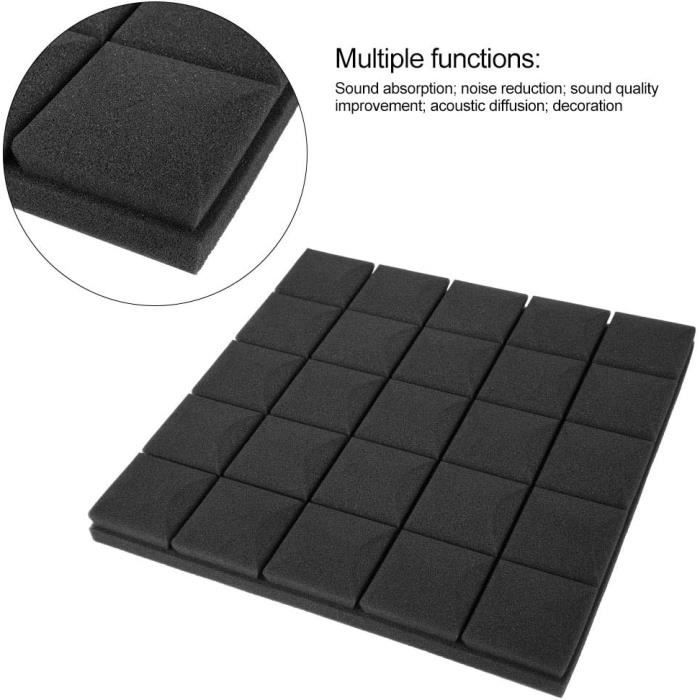 Panneau D'Absorption Acoustique, Lot De 6 Panneaux Acoustiques Insonorisés, Mousse D ...