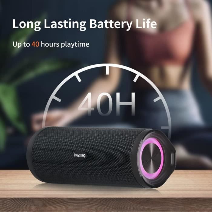 Enceinte Bluetooth Portable,Baffle Bluetooth Puissante Avec Lumière Led ...