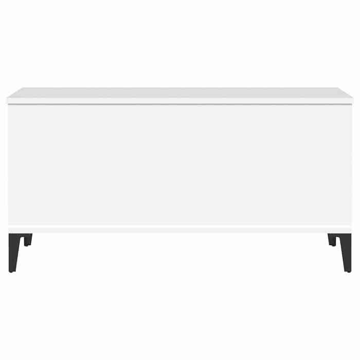 "Automne/hiver" Blanc Table basse carrée - Blanc 90x44,5x45cm - bois d ...