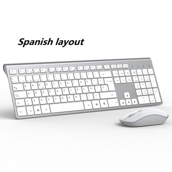 Pack clavier - souris,Clavier et souris sans fil rechargeables 2.4G ...