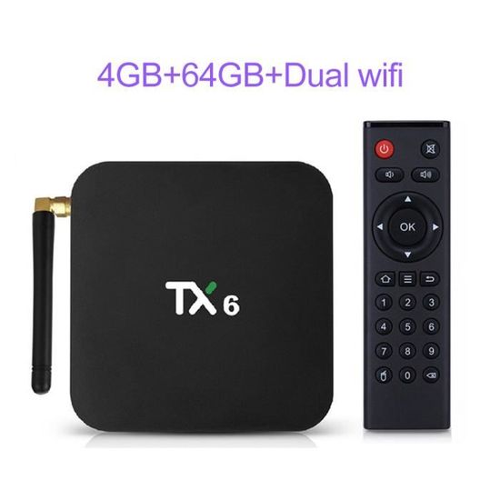 4G 64G - Boîtier Tv Tx6 Allwinner H6, Android 9.0, Wifi 5.8 Ghz, Quad Core, Usb 3.0, Bt4.2, 4k ...