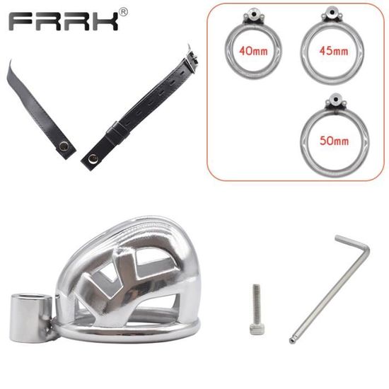 (141CD-40 45 50 mm)dispositif de Cage de chasteté Micro Mamba Cobra, anneau de pénis en acier en ...