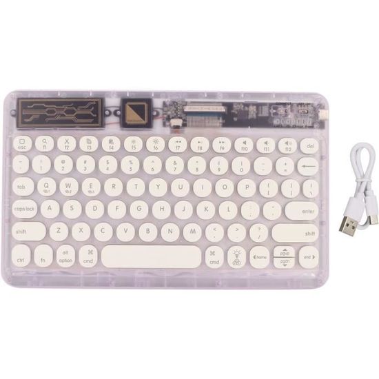 Mini clavier rétro sans fil Bluetooth ultra fin RVB pour la maison, les ...