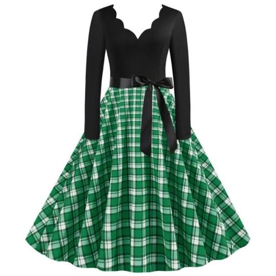 Robe Nouveau Femme Mode Manches Longues Party Casual Polka Dot Vert 6 Lqx Vert 6 Cdiscount