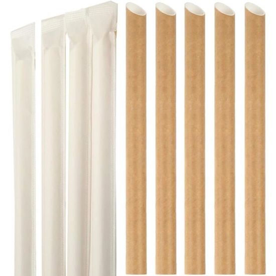 Paille Jetable De Papier Pour Boba Smoothies Thé À Bulles Géant Milk ...