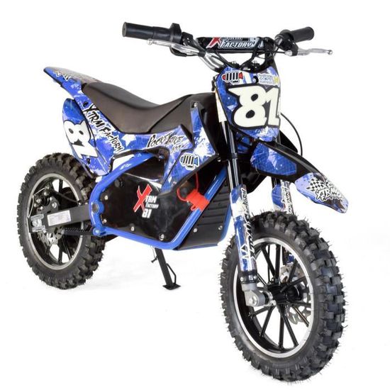 Pocket bike 500W MX moto électrique enfant (Bleu - Avec montage ...