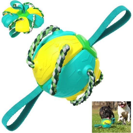 YESCUSTOM Jouet Balle pour Frisbee Chien Indestructible-Jouet Interactif sous Deux Formes ...