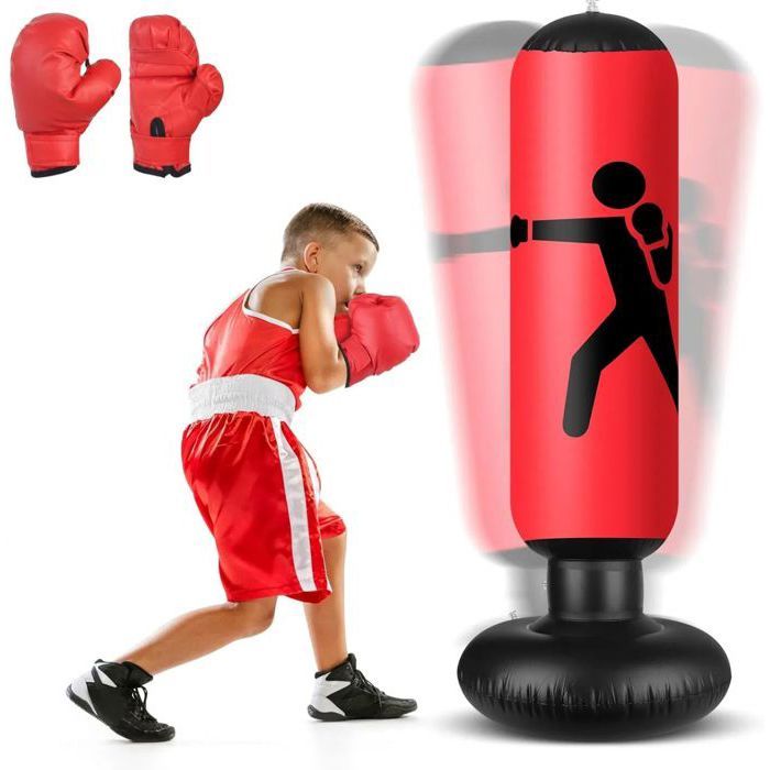 Sac de Frappe Enfants - Sac de Boxe autoportant de 160cm avec Gants de ...