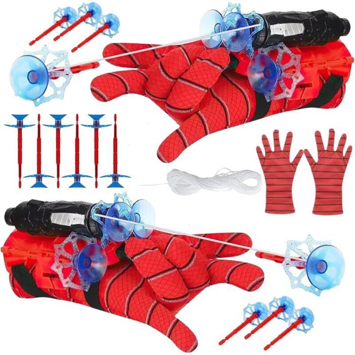 Lot de 2 Gants de Lanceur Gant Spiderman, Spider Launcher, Lance Toile ...