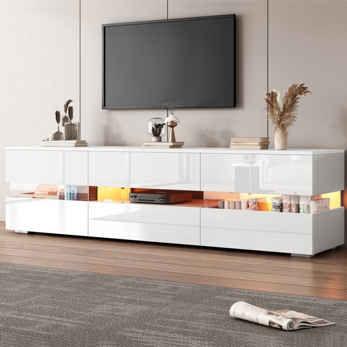Buffet Blanc Laqu Led