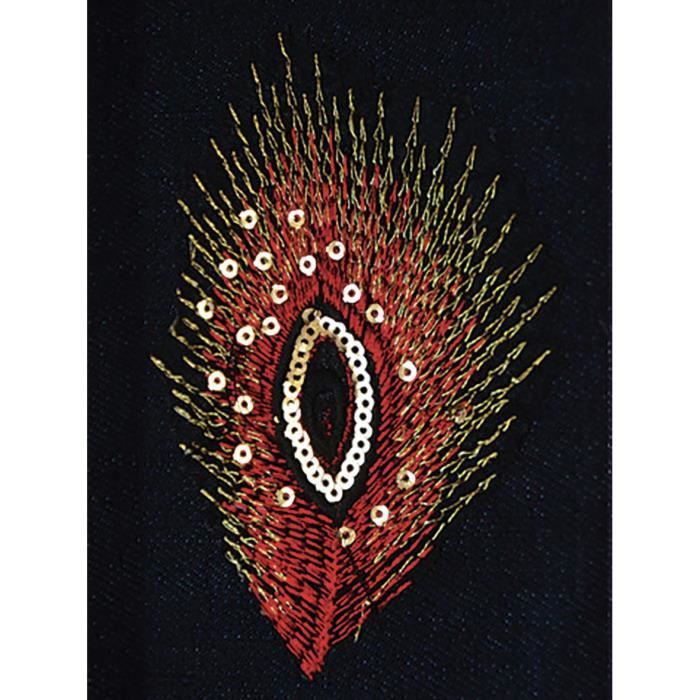 Motif Broderie Thermo - Plume Rouge - 11x7cm - Idéal pour couture ...