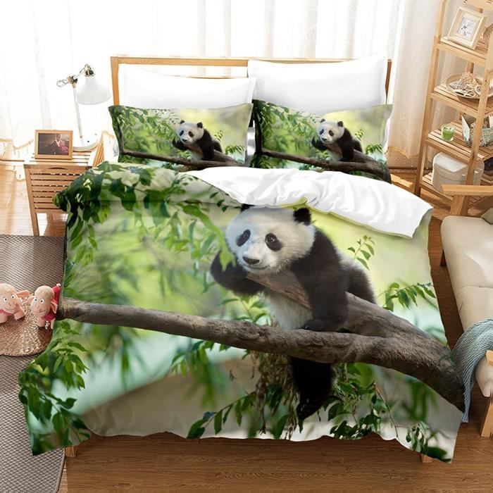 Parure de lit - Motif panda - 140x200cm - Doux et hypoallergénique ...