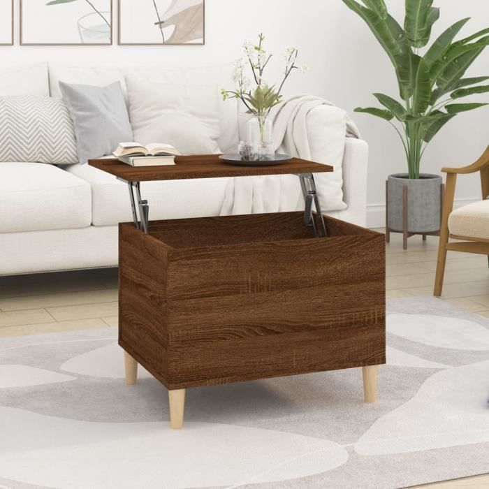 SIB Table basse Chêne marron 60x44 DIO7771000145765 - Cdiscount Maison