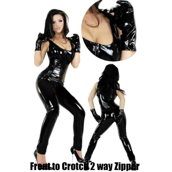 Mengma Costume De Catwoman Combinaison Jumpsuit En Cuir Ensemble Sexy