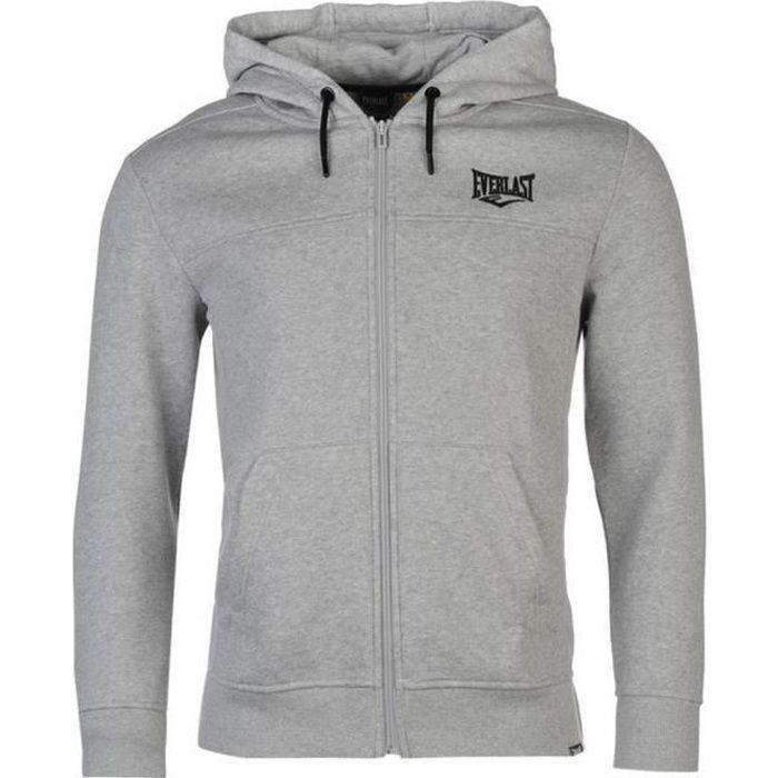 Sweat-Shirt - Everlast - Zippé à Capuche - Gris - 70% Coton - 30% ...