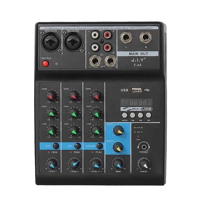 Console de Mixage Professionnelle à 4 Canaux Mini Table de Mixage pour ...