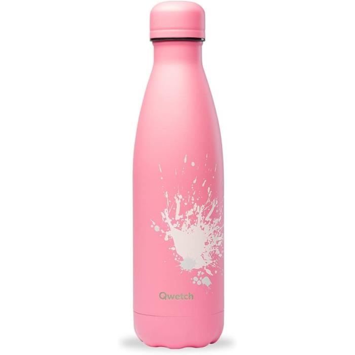 Qwetch - Bouteille Isotherme Spray Rose 500ml - Gourde Nomade Inox ...