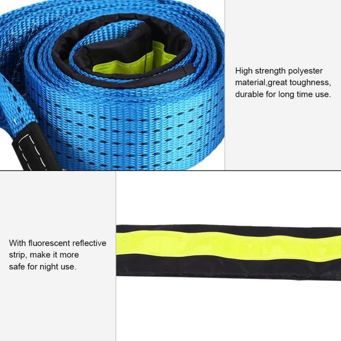 Tbest Câble de remorquage Corde Remorquage de Voiture avec Crochets à ...