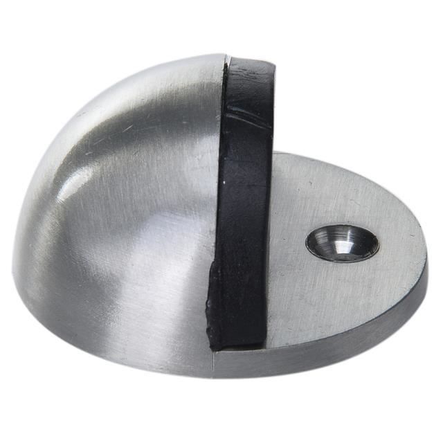 TIMCO Butée De Porte Ovale – Chrome Satiné – Fixation Au Sol