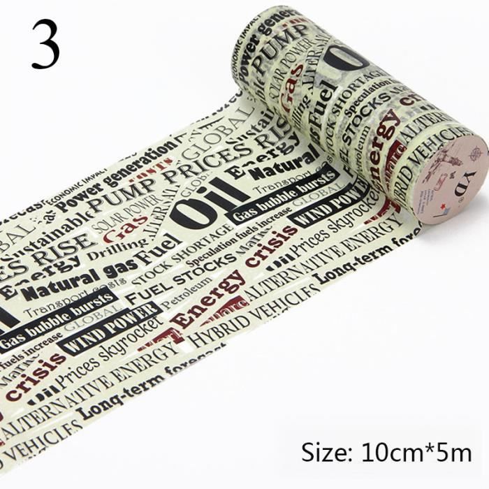 RUBAN ADHESIF ,3--Ruban adhésif Washi pour journal anglais rétro 10cm x ...