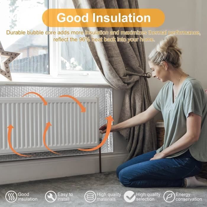 0.6X5M Reflecteur De Chaleur Pour Radiateur Isolant Radiateur Barrière ...