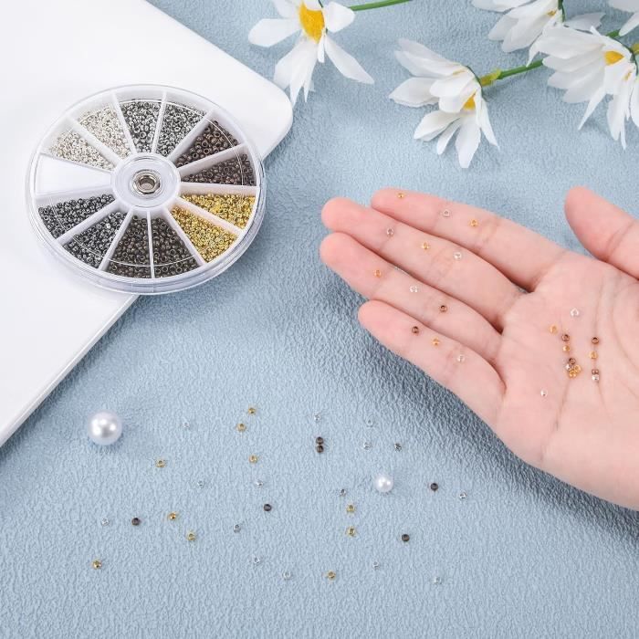 Perles à Sertir en Laiton 2400 Pièces Métal Rocaille Perle 2 mm 2.5 mm ...
