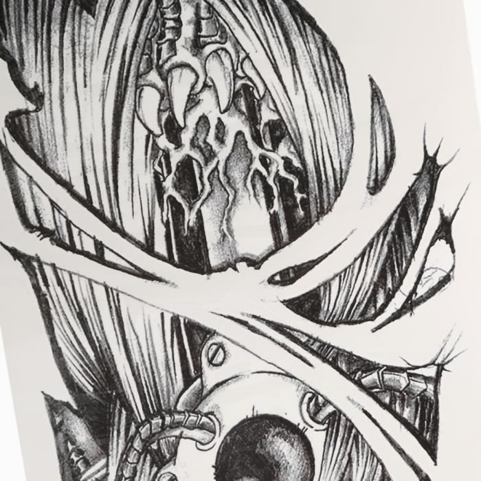 Tatouage temporaire faux bras complet cou corps Art tatouage transfert ...