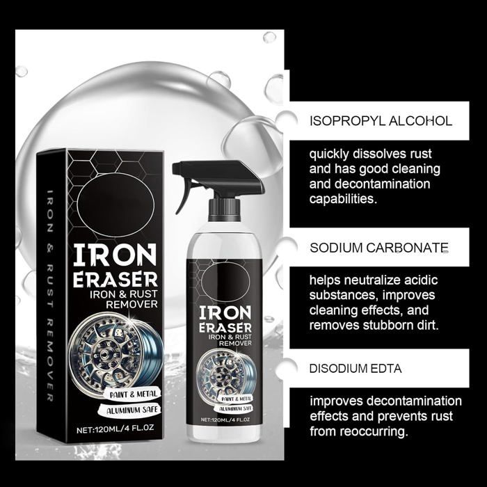 Iron Eraser Rust Remover Spray, Iron Powder Remover Spray for Car ...