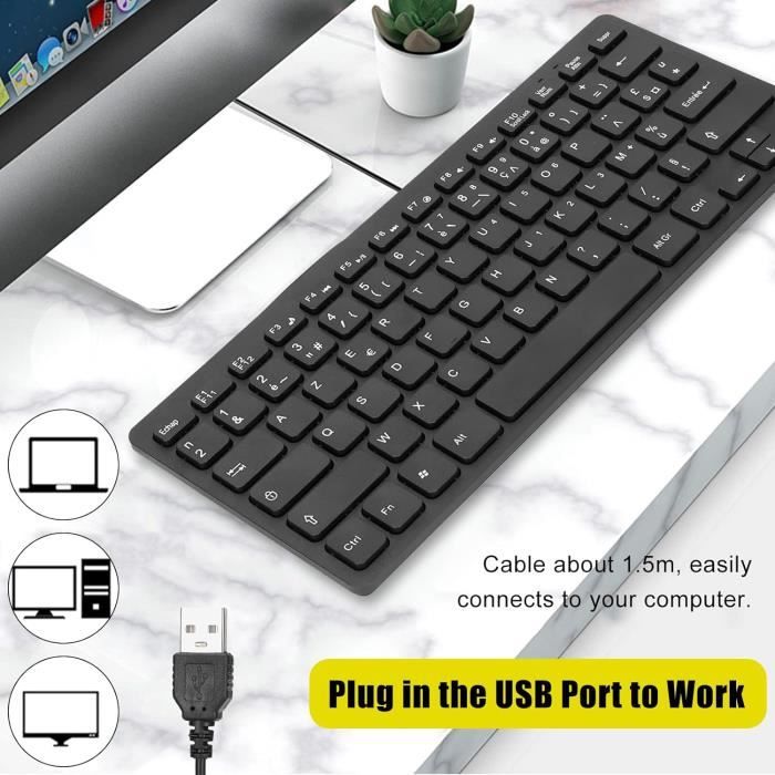 Clavier Russe-Français-Allemand, Clavier Filaire Usb, Clavier Compact ...