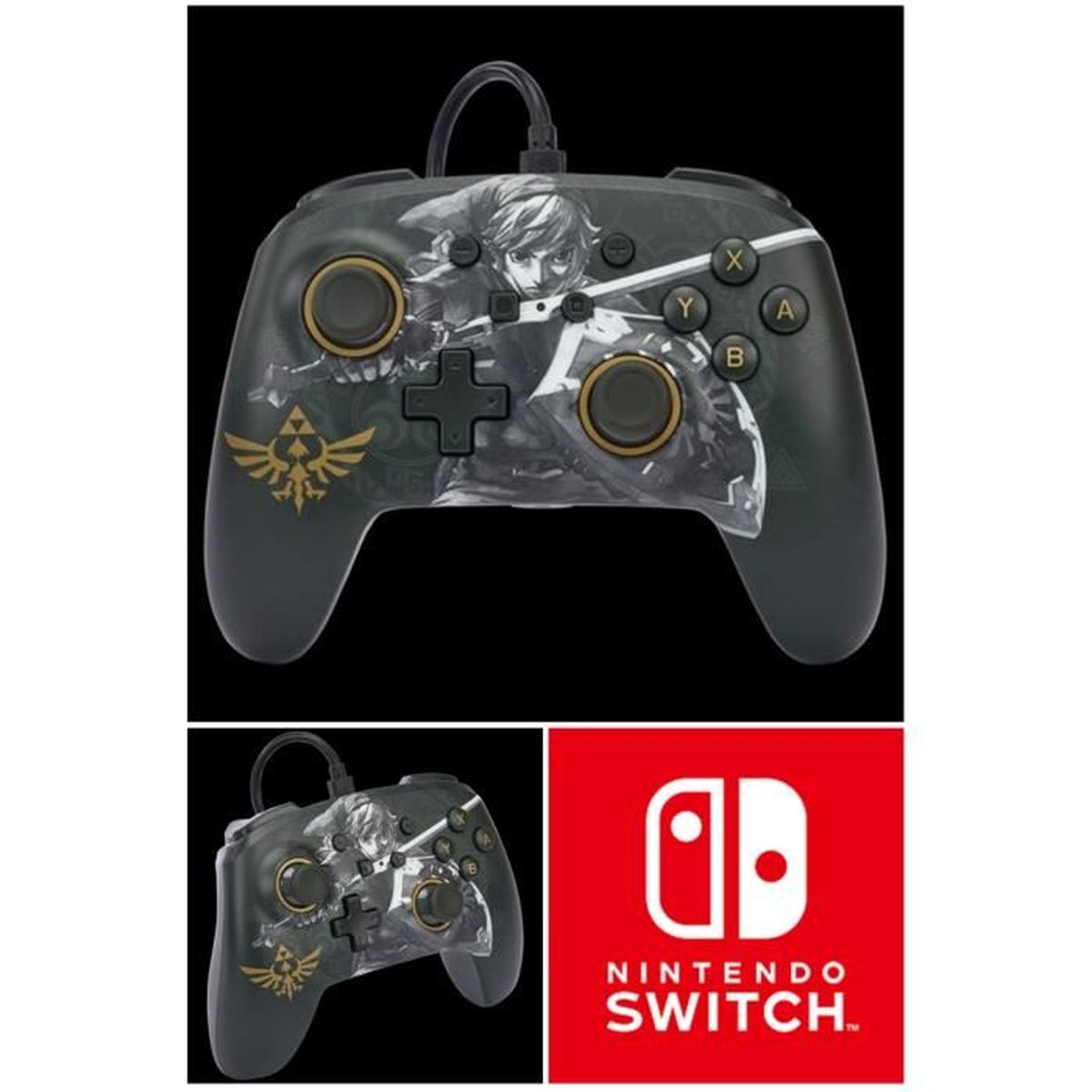 Manette filaire SWITCH Améliorée ZELDA Battle-Ready Link Officielle ...