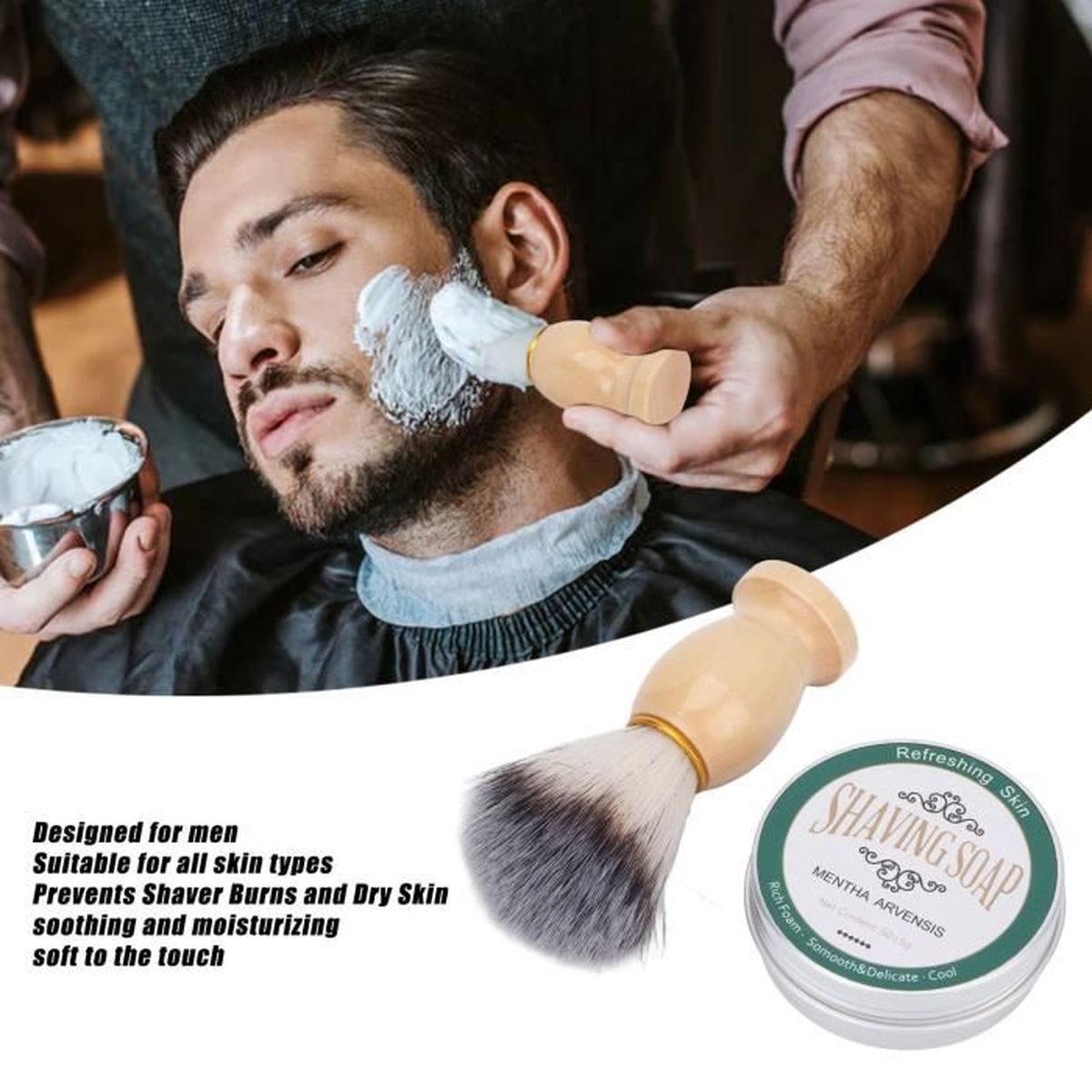 SHO® Savon à raser pour homme crème à raser parfum de menthe ...