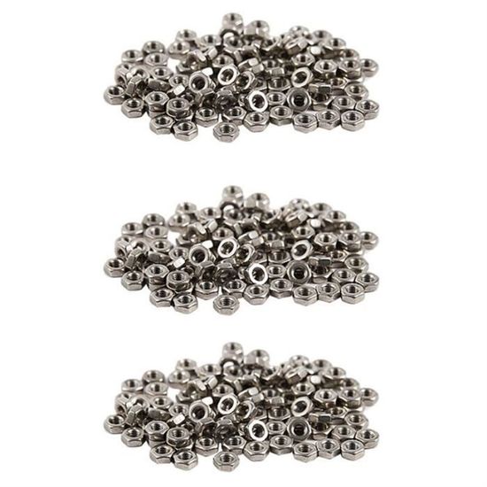 BOULON - ECROU - RONDELLE 300Pcs M3 Ecrou Femelle 3mm Ecrou Hexagonal ...