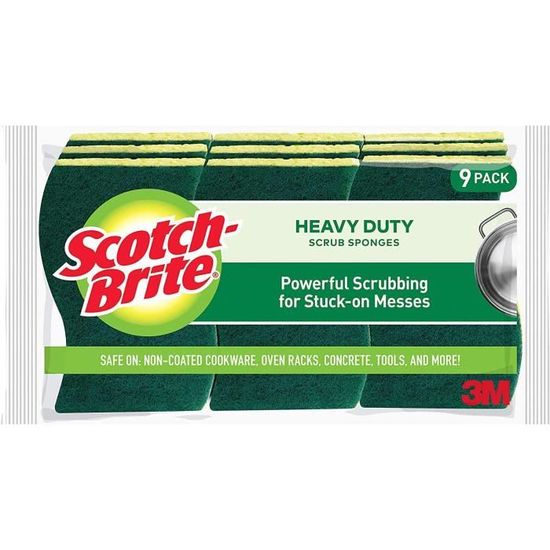 3M Scotch SBS éponges : heavy duty scrub sponge - 9pack (Jaune et vert ...