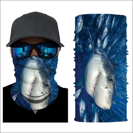 21 -Écharpe de Protection 3D avec imprimé de poisson, Bandana pour ...