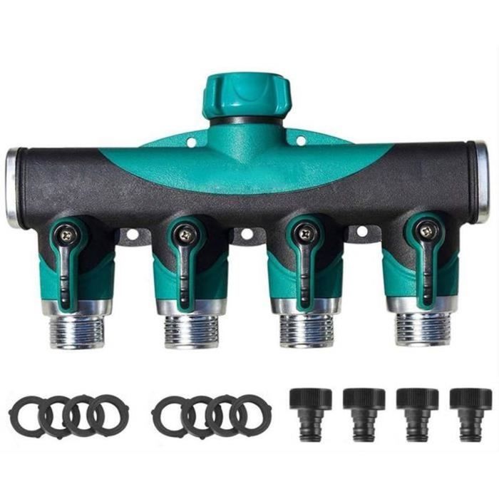 Arroseur Raccord de Tuyaux 4 Sorties Distributeur Raccord d'arrosage ...