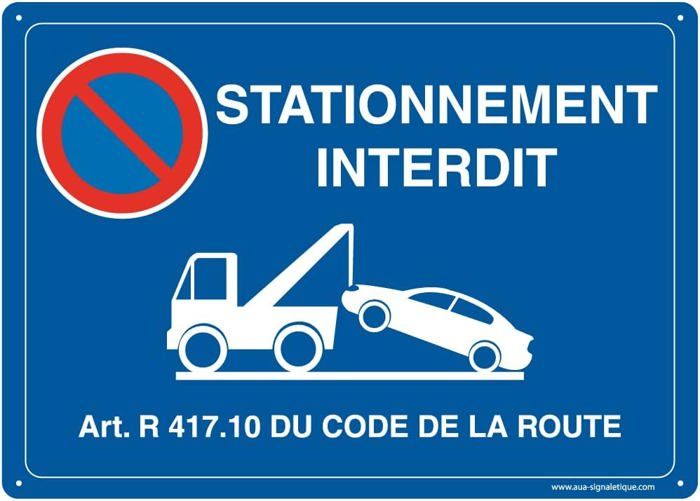 Panneau Signalétique en PVC Rigide et Compacte 1.5 mm. (200 x 143 mm, Signalétique Stationnement ...