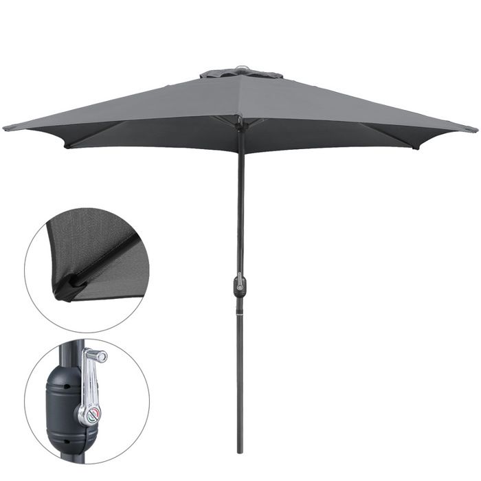 Hengda Ø3.5m Parasol Parasol Jardin Solaire UV40+ Rond,Gris - Cdiscount ...