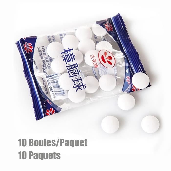 10 Packs Boules de Naphtaline Aromanthème Boules Anti-mites Blanches ...