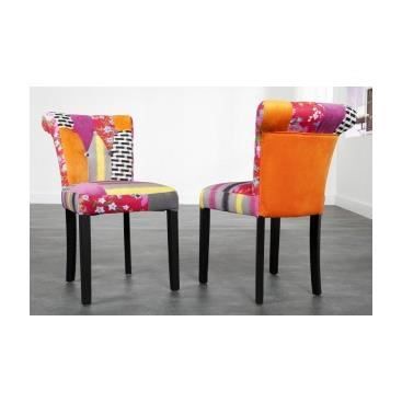 Lot de 2 chaises design pas cher de salle à manger chaises patchwork Dalila. - Cdiscount Maison