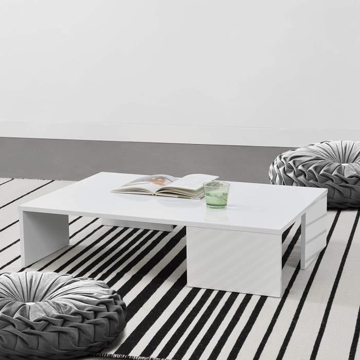 LIWI-Table Basse Rectangulaire pour Salon Meuble Design en Panneau de ...