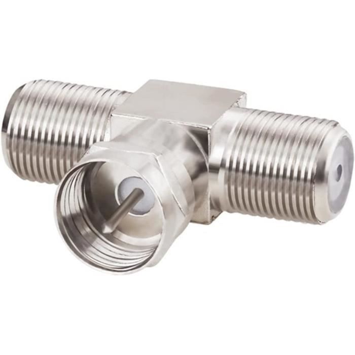 T Type F mâle à Double connecteur Femelle Adaptateur RF Coaxial Coaxial ...