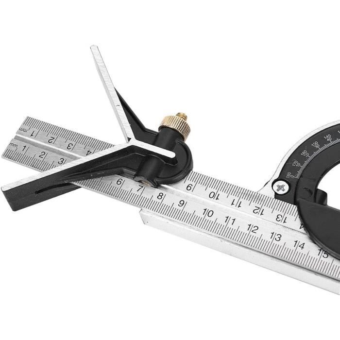 Ensemble de mesure de rapporteur d'angle en acier tri carré combiné d ...