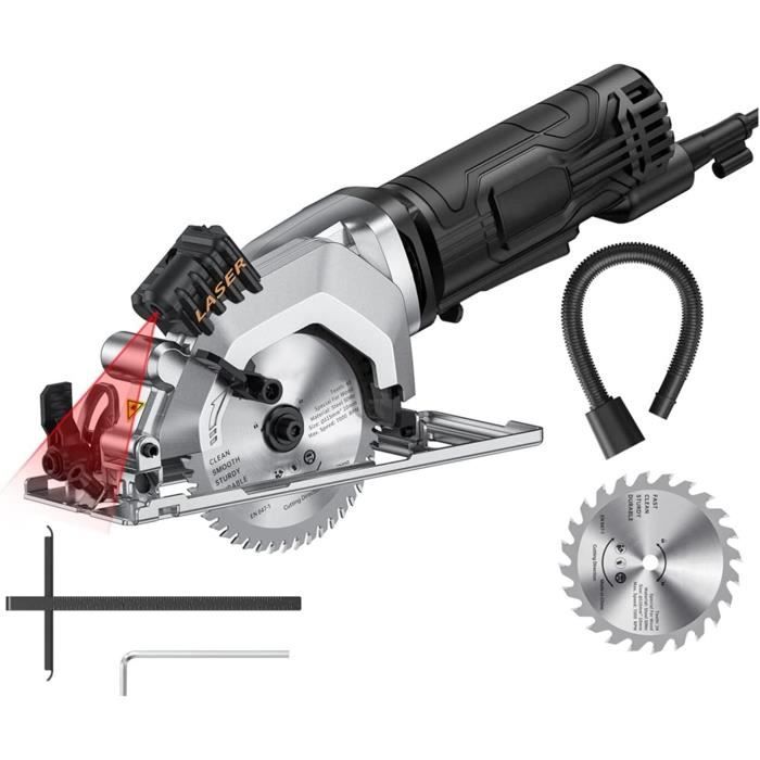 Scie Circulaire électrique avec Guide de découpe Laser 4,8 A 4-1-2 Pouces 3500 TR-Min Scies ...