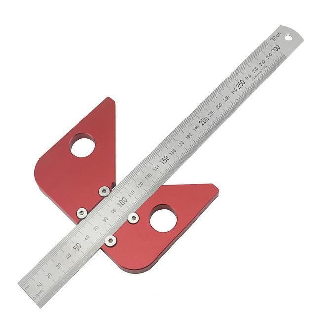 Ensemble complet - Règle de menuisier à angle de 45 degrés, règle à ...