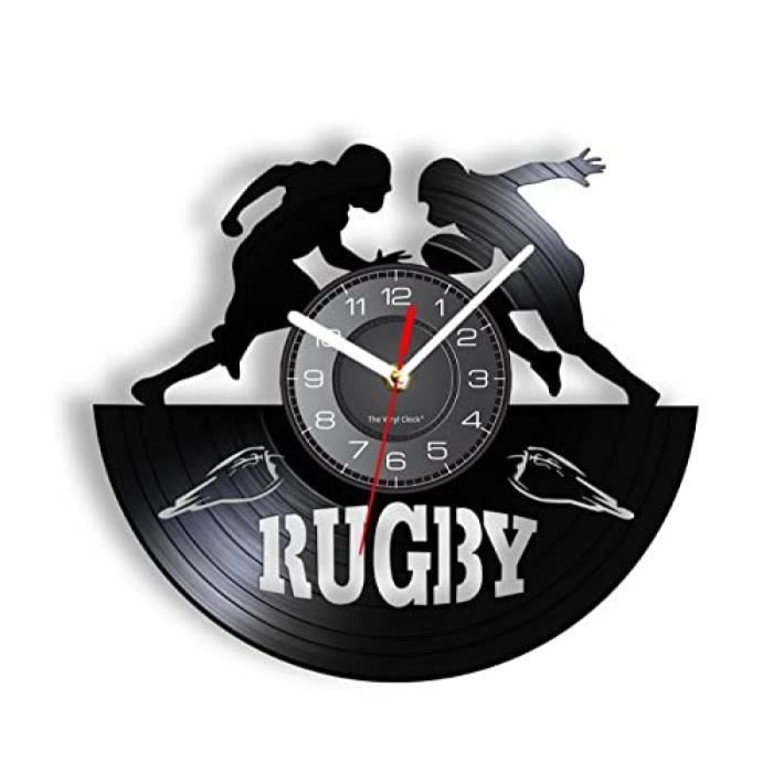 Horloge murale en vinyle Jeu de rugby vintage Horloge murale ...